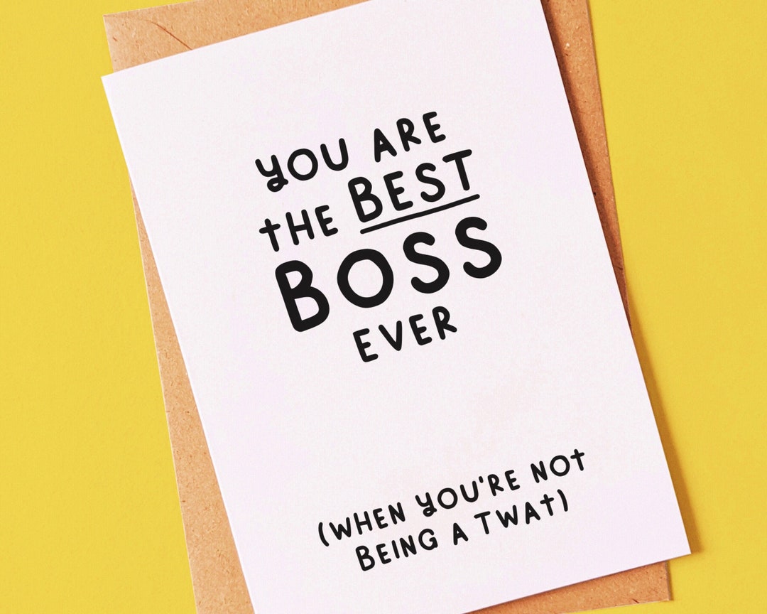 Funny, Rude Birthday or Thank You Card for Your Boss, Employer or ...