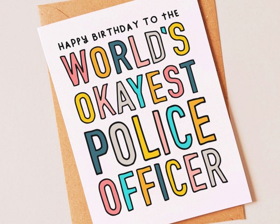 Okayest Police Officer Funny Birthday Card for Your Brother - Etsy