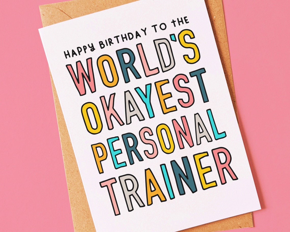 Okayest Personal Trainer Funny Birthday Card for Your - Etsy