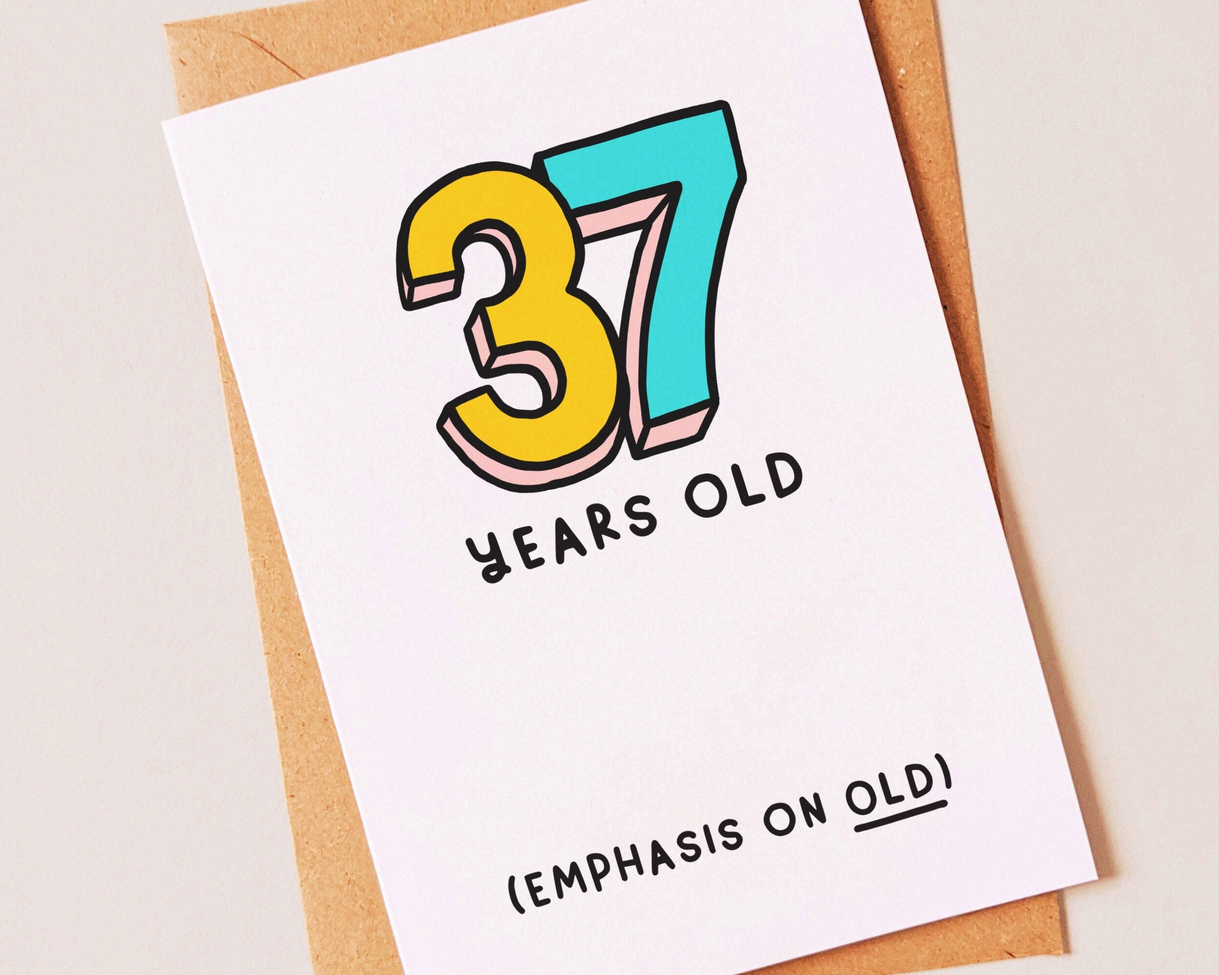 37 years old Funny 37th birthday card for your best friend | Etsy
