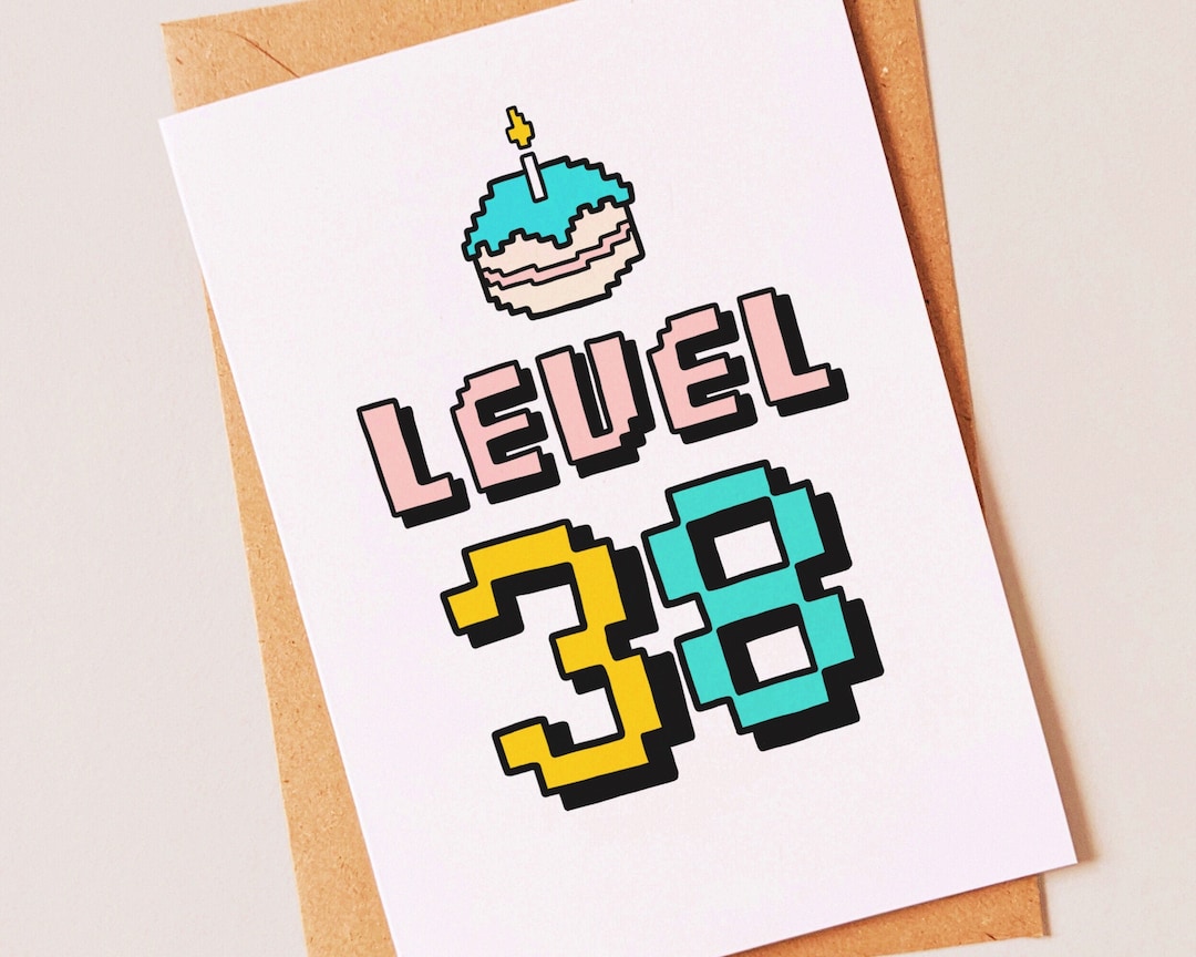 38 Years Old - Funny, Nerdy 38th Gamer Birthday Card for Your Best ...