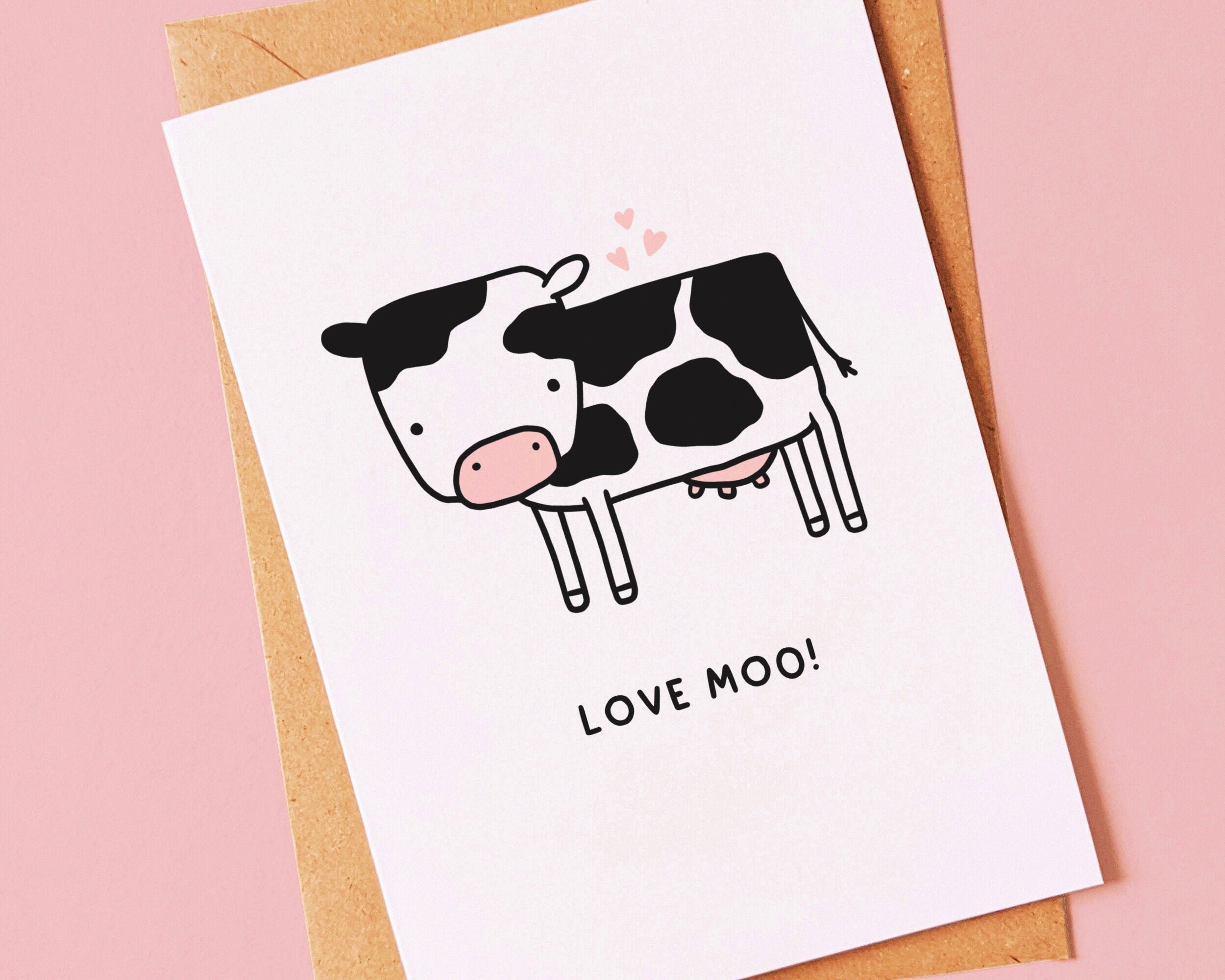 Cow Cute Funny Love Card for Valentines Day or Anniversary - Etsy