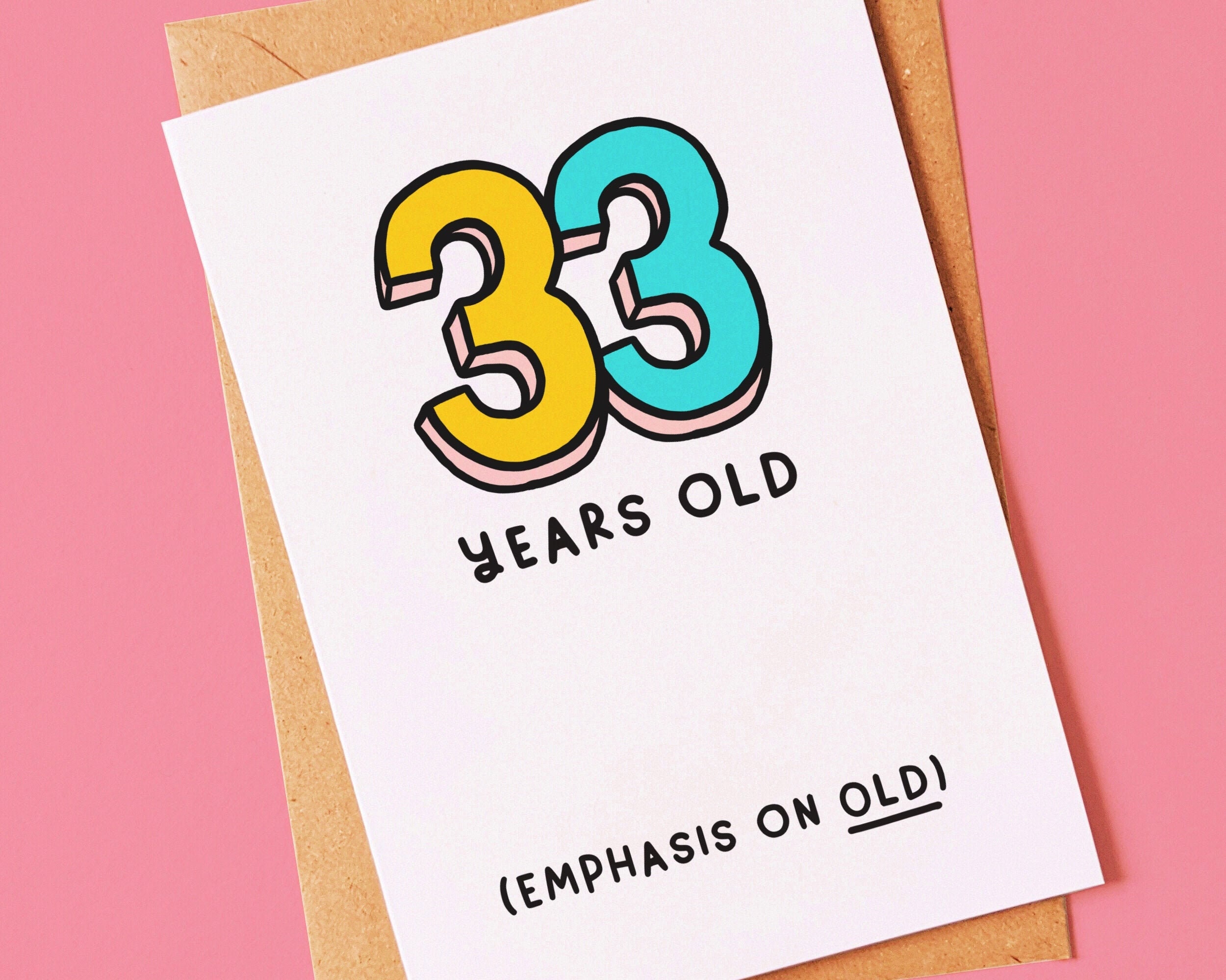 33 Years Old Funny 33rd Birthday Card for Your Best Friend - Etsy UK