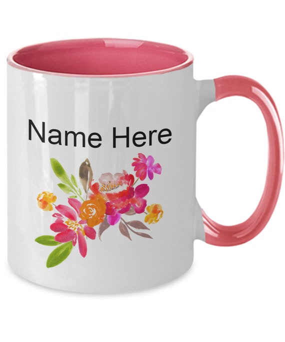 Custom Name Mug With Floral Design Two Tone Mug 11 Oz Etsy custom-name-mug-with-floral-design-two-tone-mug-11-oz-etsy