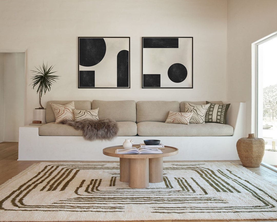 Geometric Wall Art Set Abstract Art Prints Set of 2 Prints - Etsy