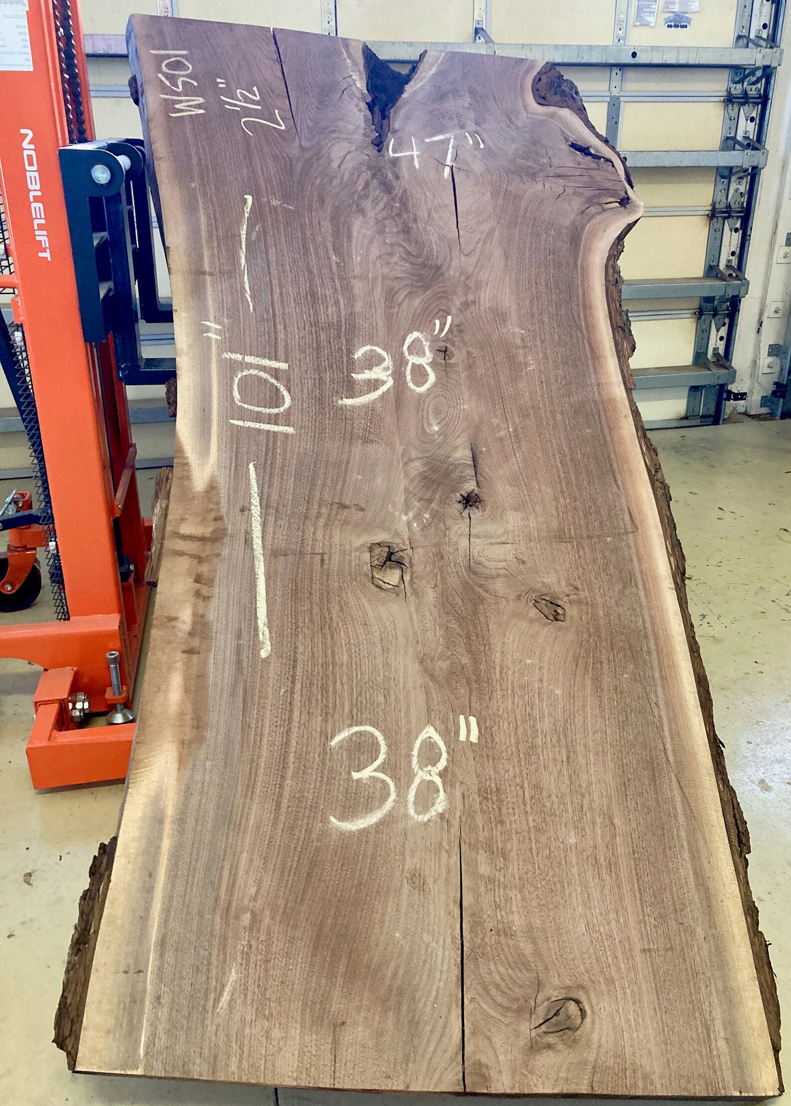 Black Walnut Live Edge Slab W501: 101x41x2.5 kiln-dried and Leveled - Etsy