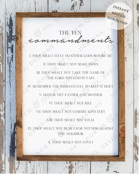The 10 Commandments SVG File Wood Sign DXF SVG File | Etsy