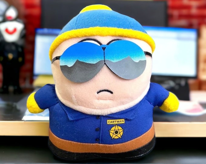 Vintage South Park Cartman Police Officer Cop 1998 6" Standable Plush ...