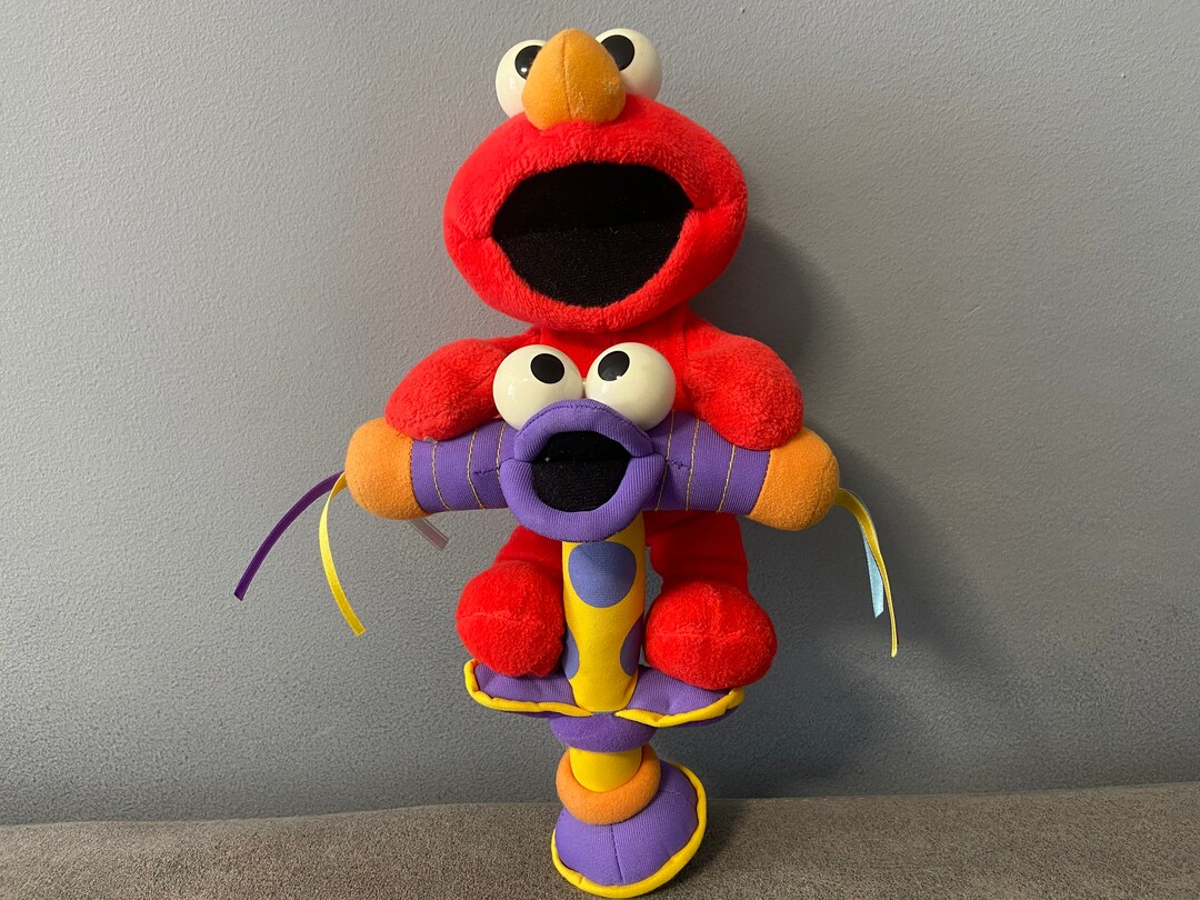 Sesame Street Fisher Price Jump and Learn Elmo Plush Doll 1999 Muppets ...