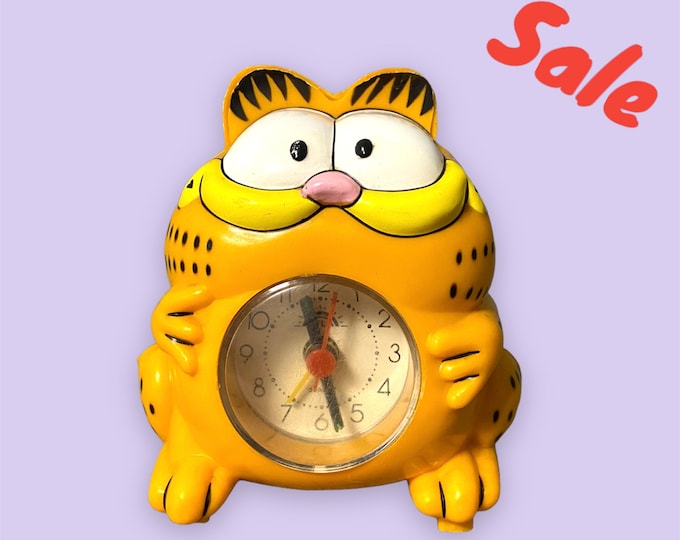 Vintage GARFIELD Clock Original Mini Garfield Table Clock Works - Etsy