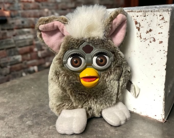 VINTAGE Furby 1999 Furby Buddy Plush Toy Gray Like Pet Tiger ...