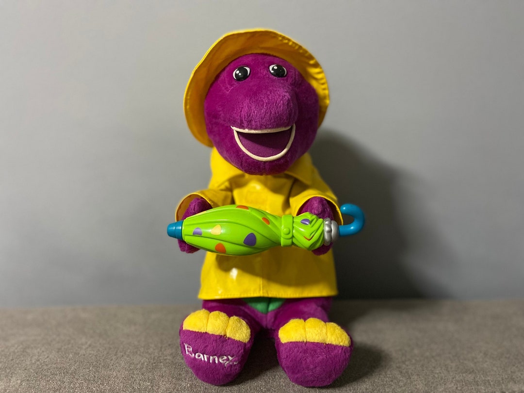 Vintage 90s Barney the Dinosaur Plush Singing in the Rain Toy - Etsy