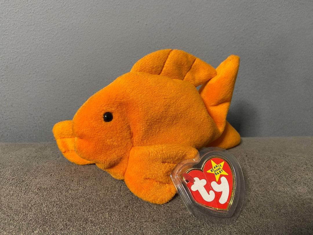 TY Beanie Baby Fish Plushie goldie the Orange Goldfish 7.5 Inch - Etsy