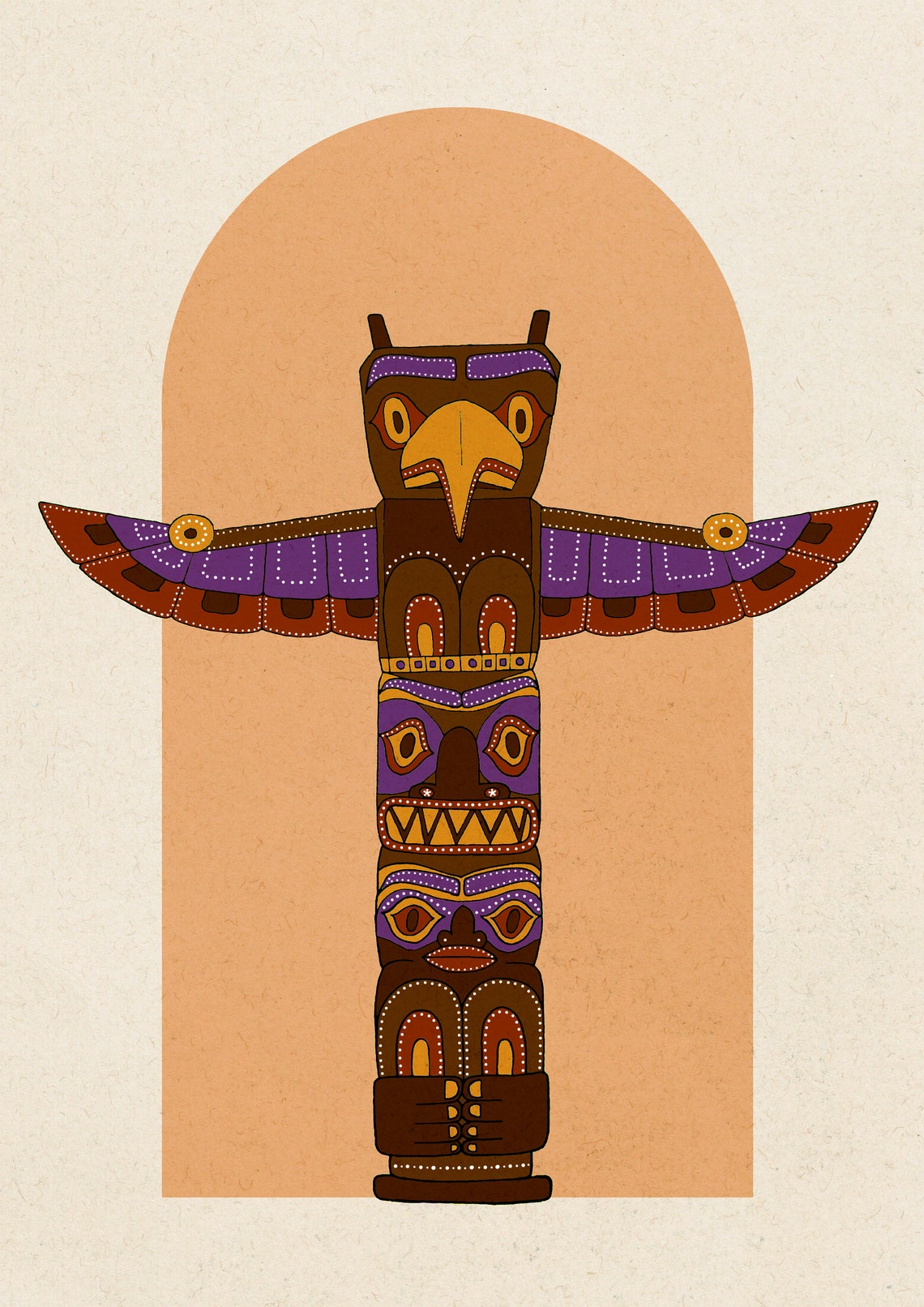 Totem I A4 Print Bohemian Contemporary Modern. | Etsy