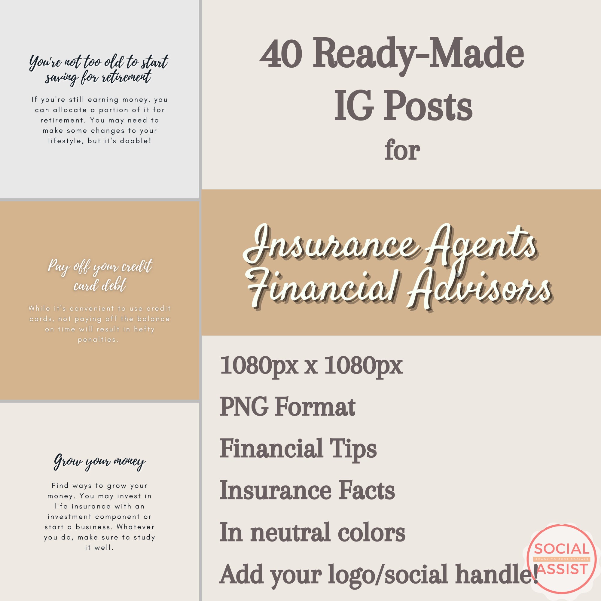 40 Ready-made Instagram Post for Insurance Agents Insurance - Etsy