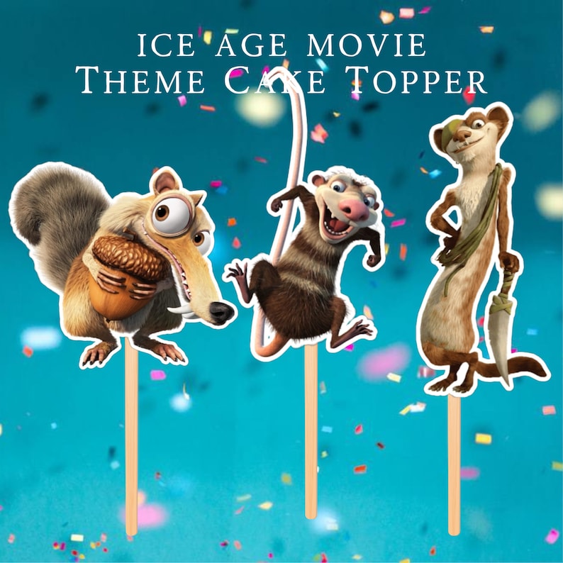 DIY Ice Age Cake Topper, Cupcake Toppers, Ice Age Topper, Digital File ...