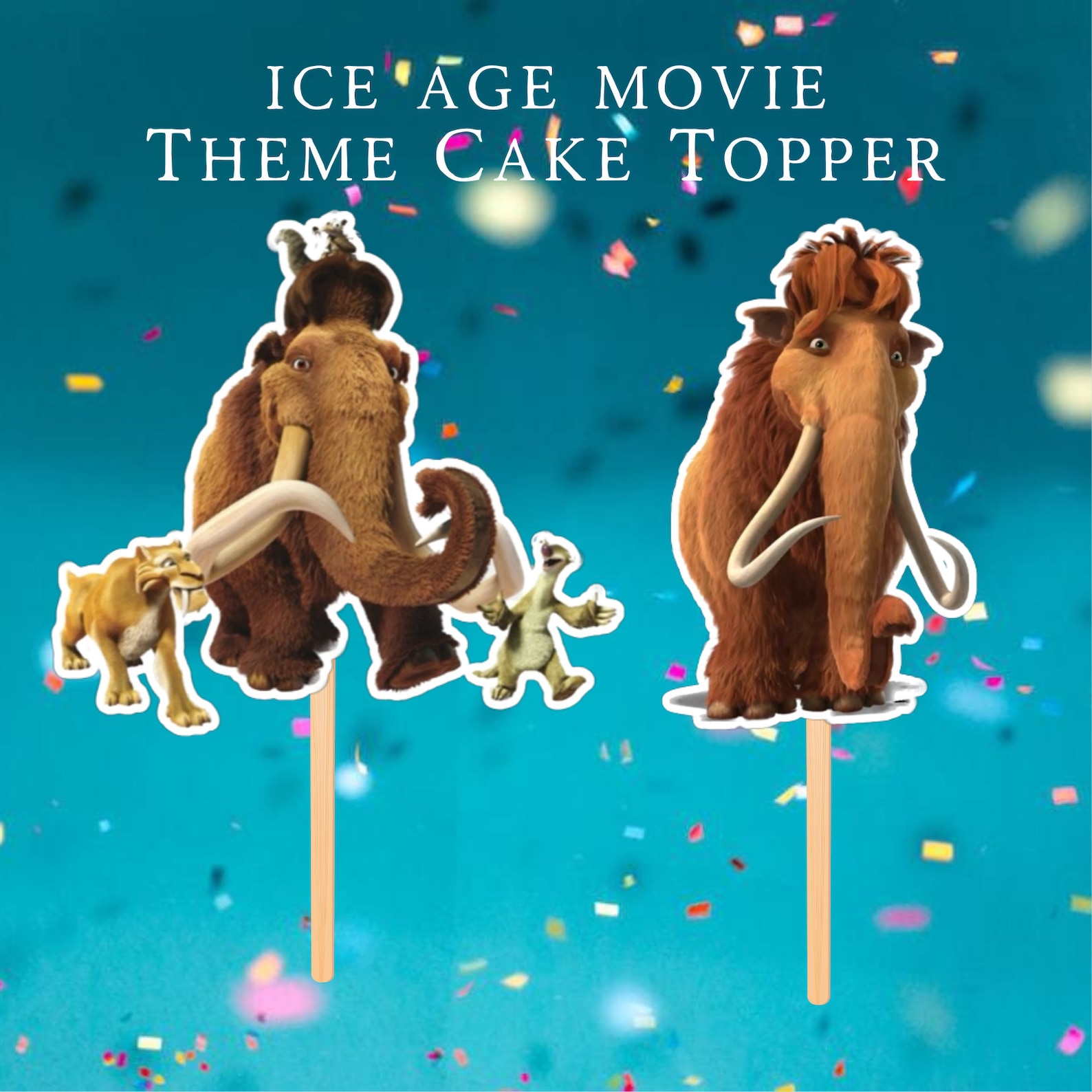 DIY Ice Age Cake Topper, Cupcake Toppers, Ice Age Topper, Digital File ...