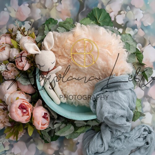 Digital Backdrop Background Newborn Baby Girl White Cream - Etsy