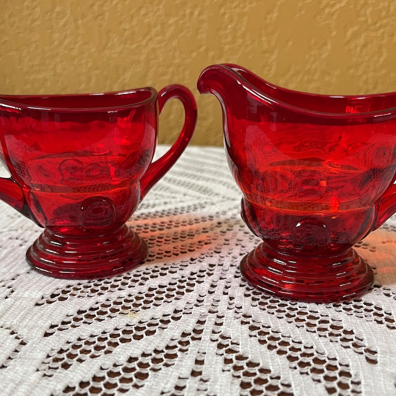 Red Depression Glass - Etsy