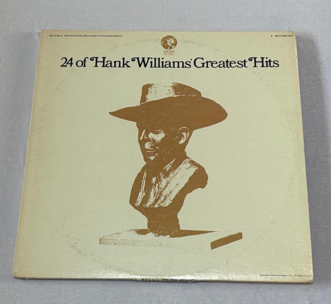 Hank Williams Greatest Hits Vinyl Record - MGM Double Album - Etsy