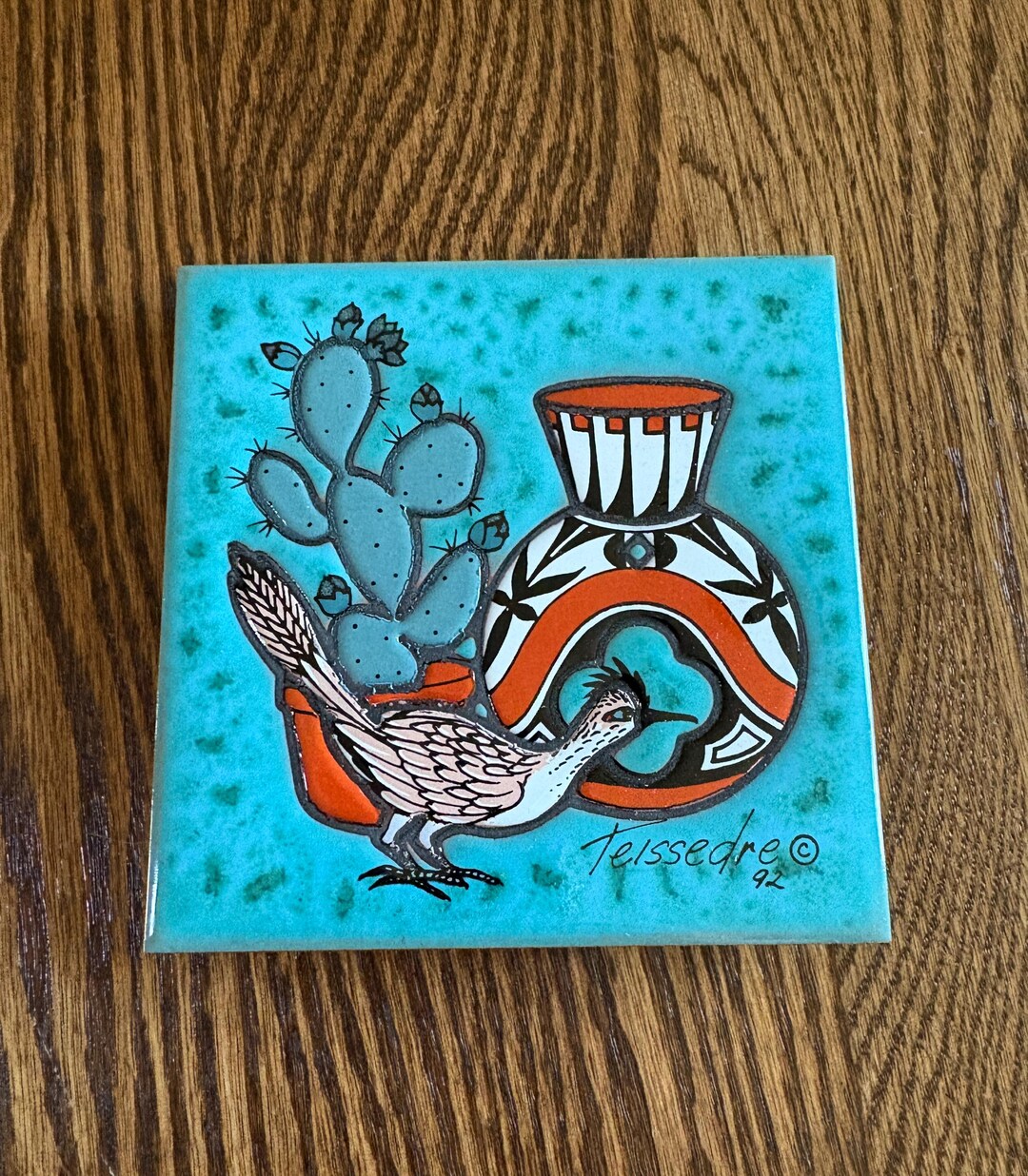 Cleo Teissedre Southwestern Art Tile - Etsy