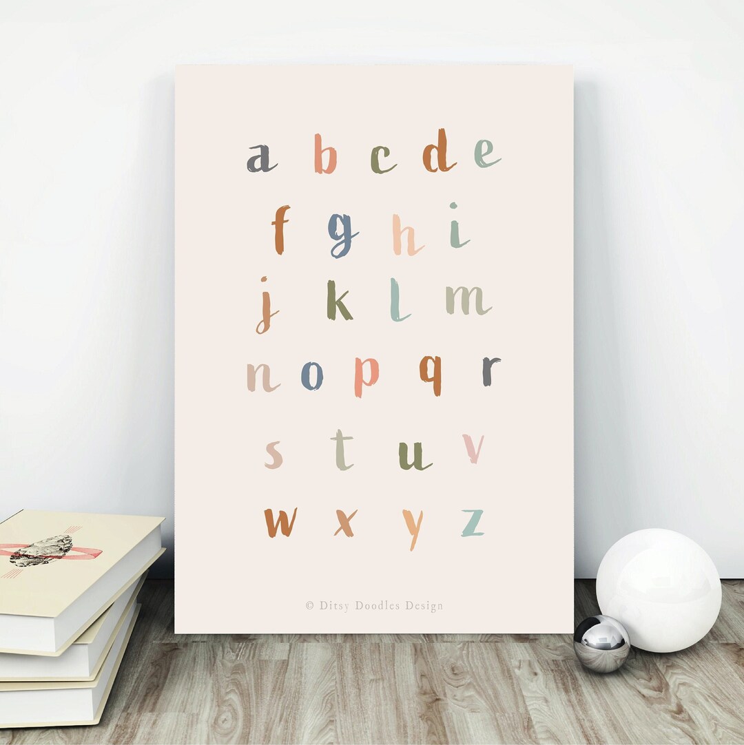 Lowercase Alphabet Printable File, Educational Abc Children's Wall ...