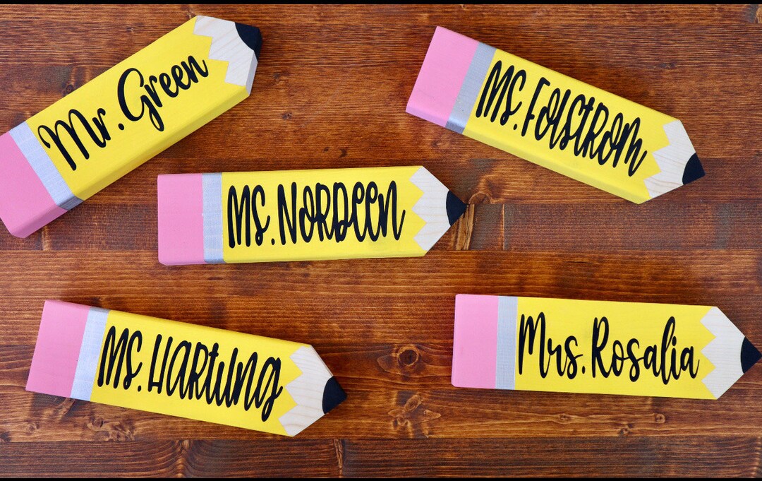 Teacher Wooden Pencil Sign - Etsy