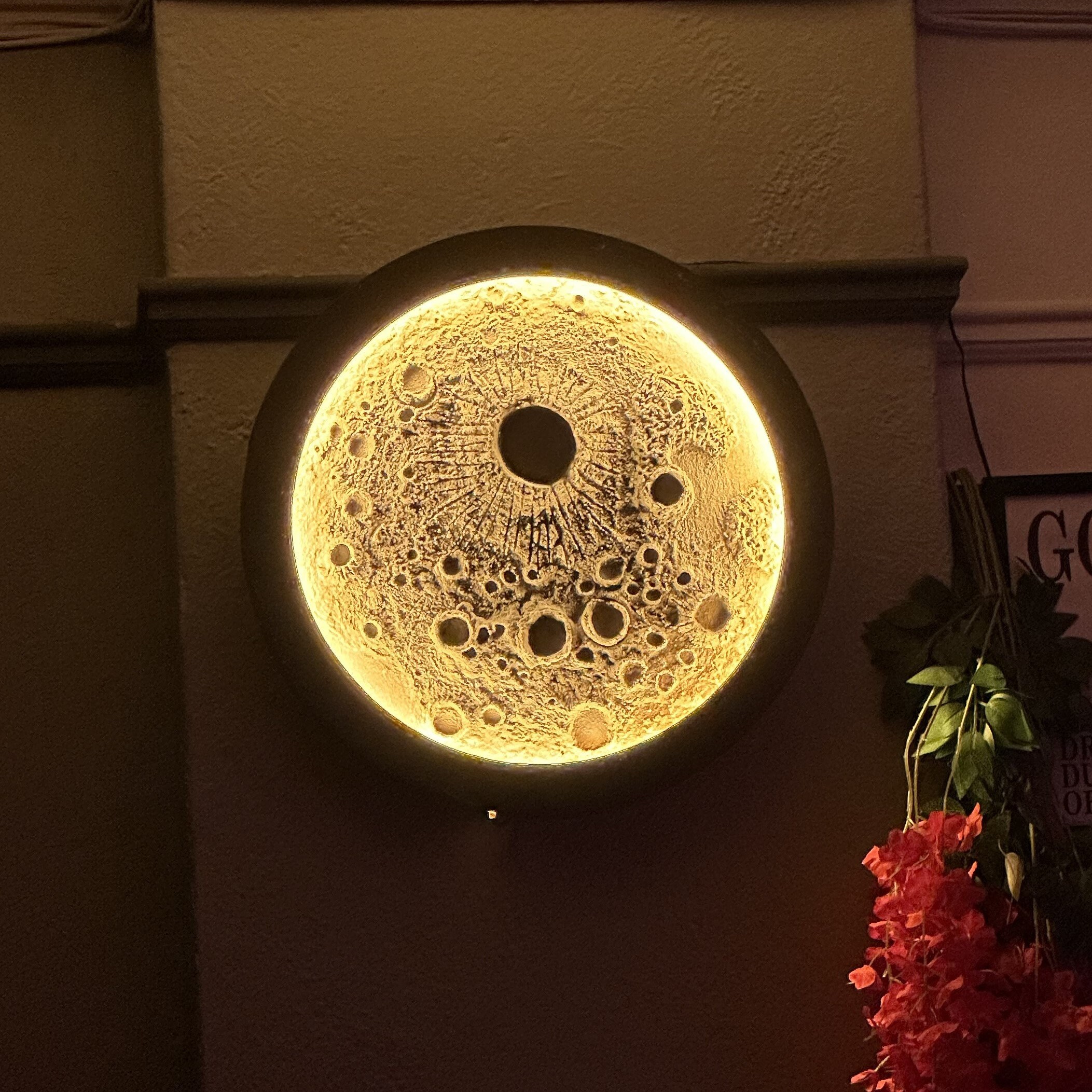 Moon Wall Decor-moon Wall Art-moon Light-lunaar Moon Lamp Texture-wall ...