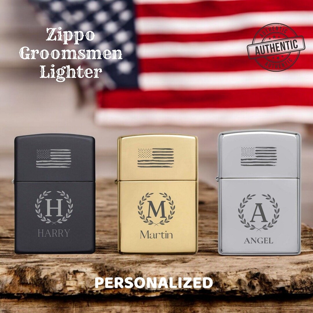 Zippo Groomsmen Lighter,custom Engraved Zippo Lighters,personalized Zippo Gifts, Groomsman Gift ...