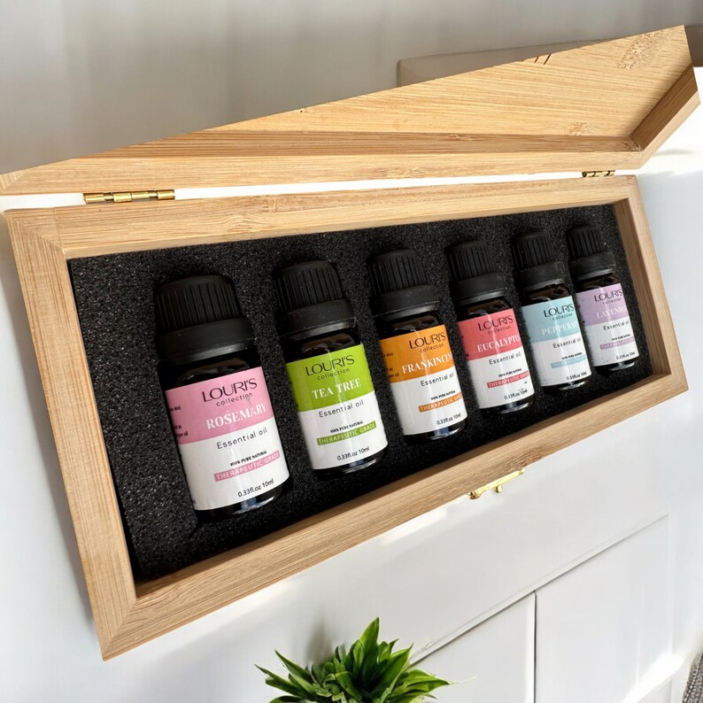 Personalized Essential Oil Box – Engraved Wooden Aromatherapy Storage ...
