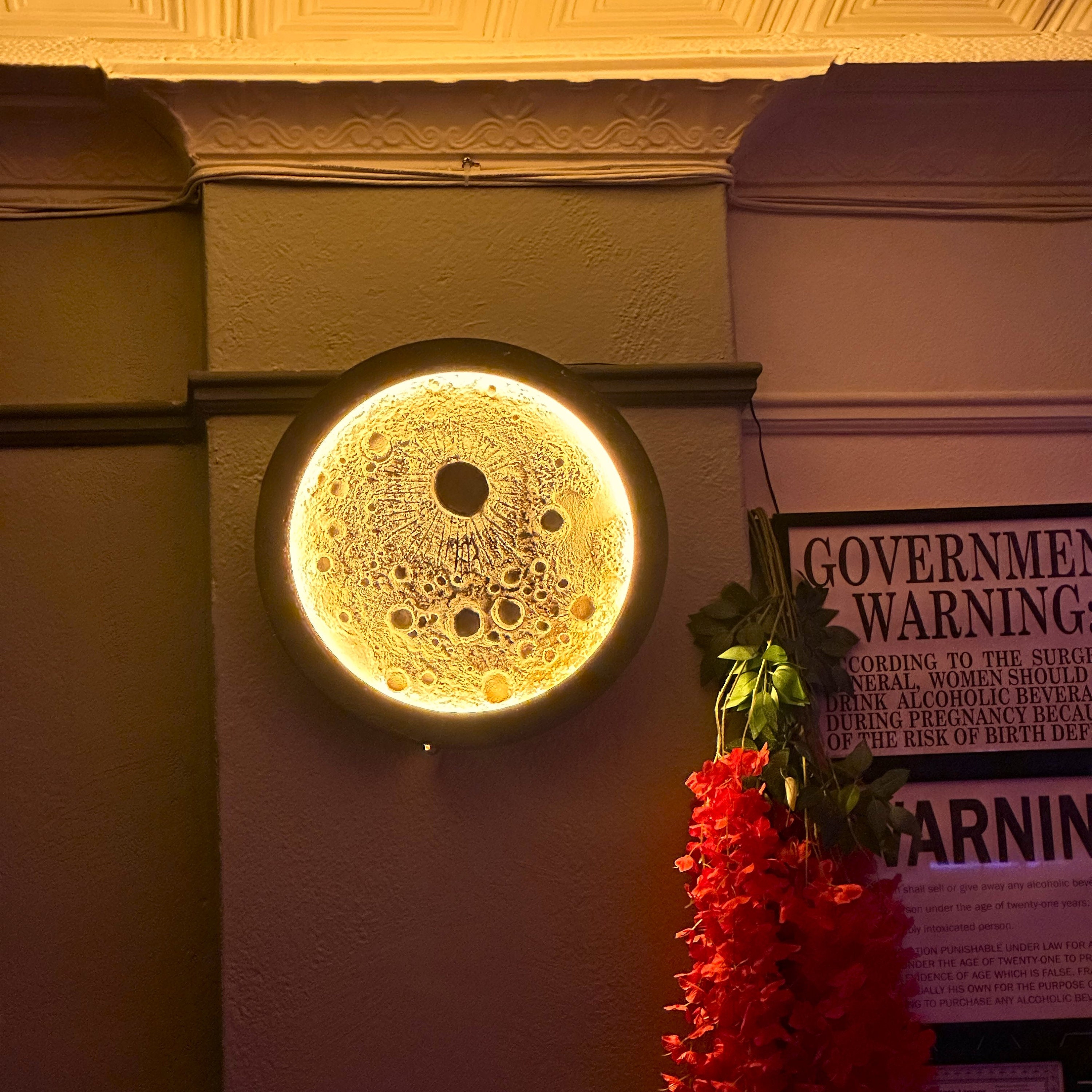 Moon Wall Decor-moon Wall Art-moon Light-lunaar Moon Lamp Texture-wall-mounted Moon-handcrafted ...