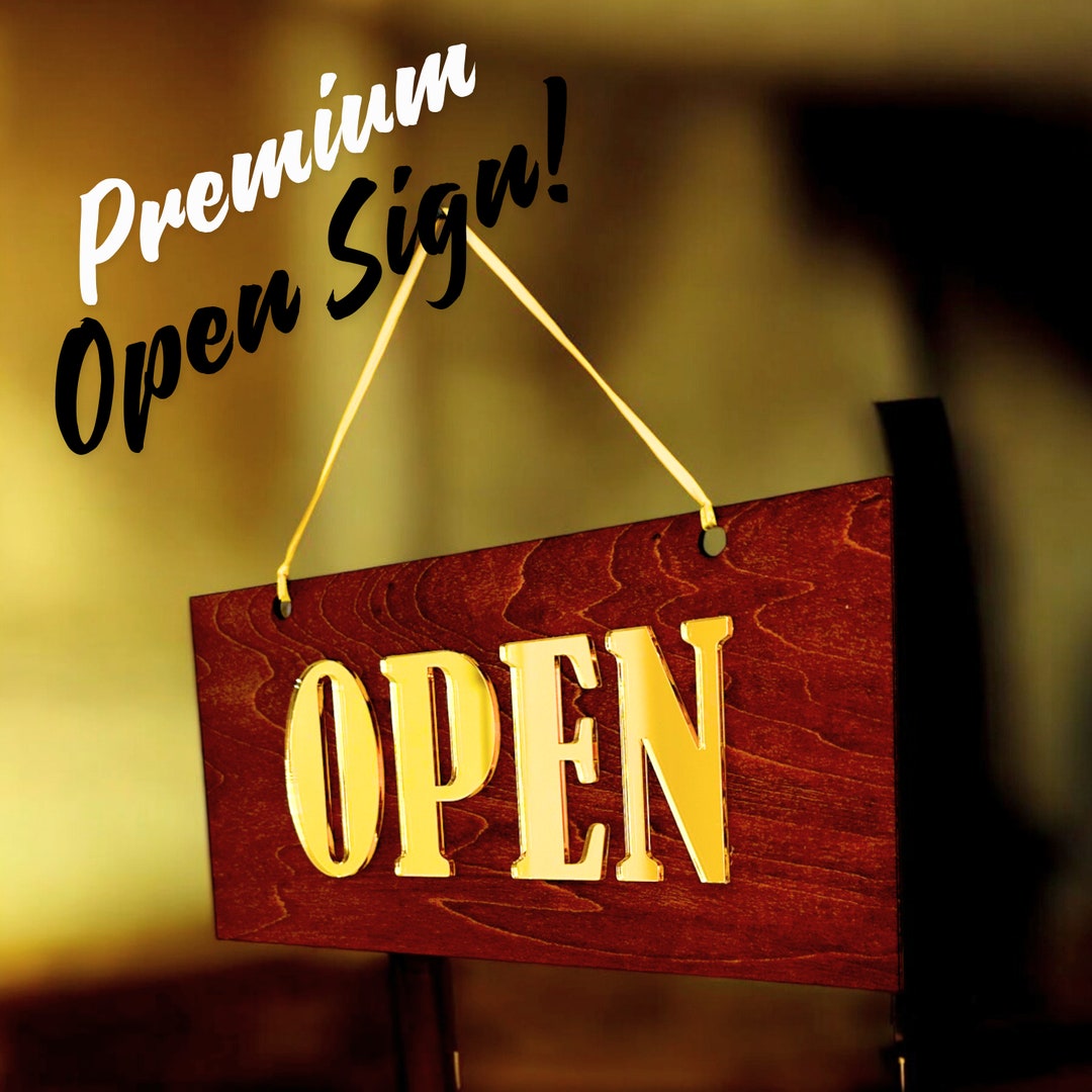 Custom Open Door Sign, Acrylic Business Sign, Reversible Sign Open ...