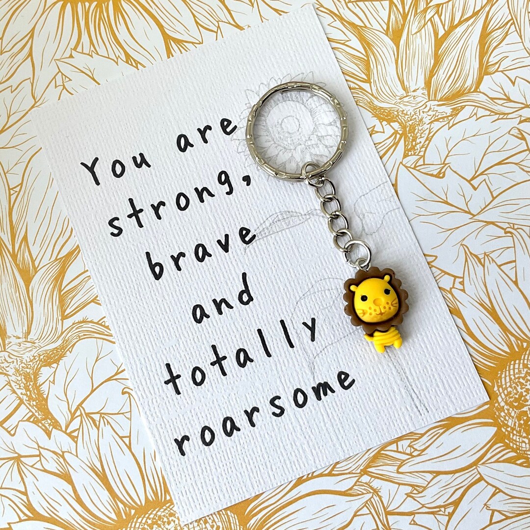 Lion Encouragement Gift, Strength Card, Supportive Present, Bravery ...