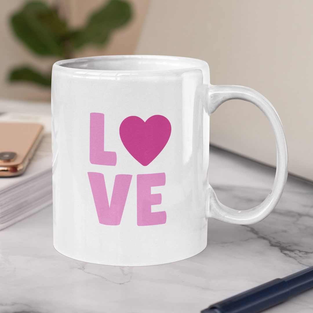 LOVE Heart Mug Valentine's Day Mug Love Mug Valentine's Day Gift Heart ...