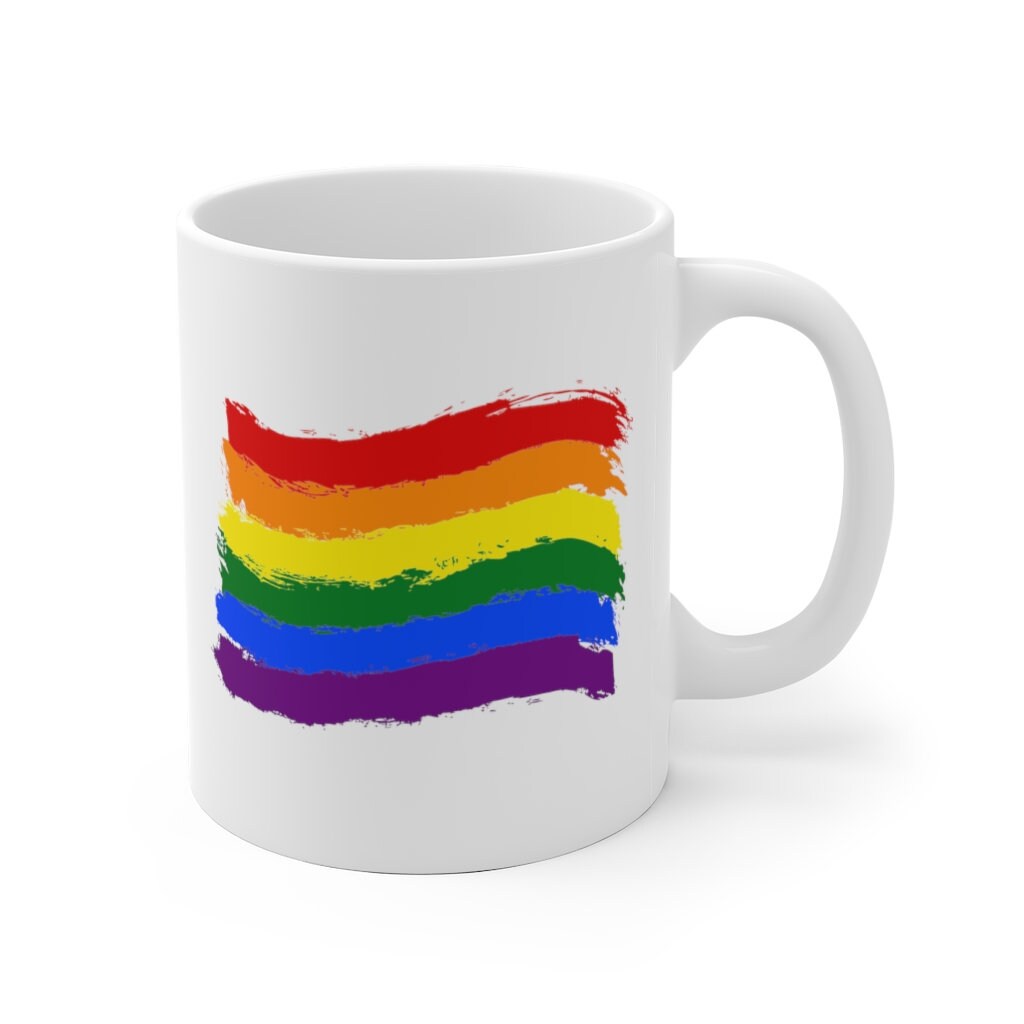 Rainbow Flag Mug Pride Flag Mug Gay Pride Mug Love is - Etsy