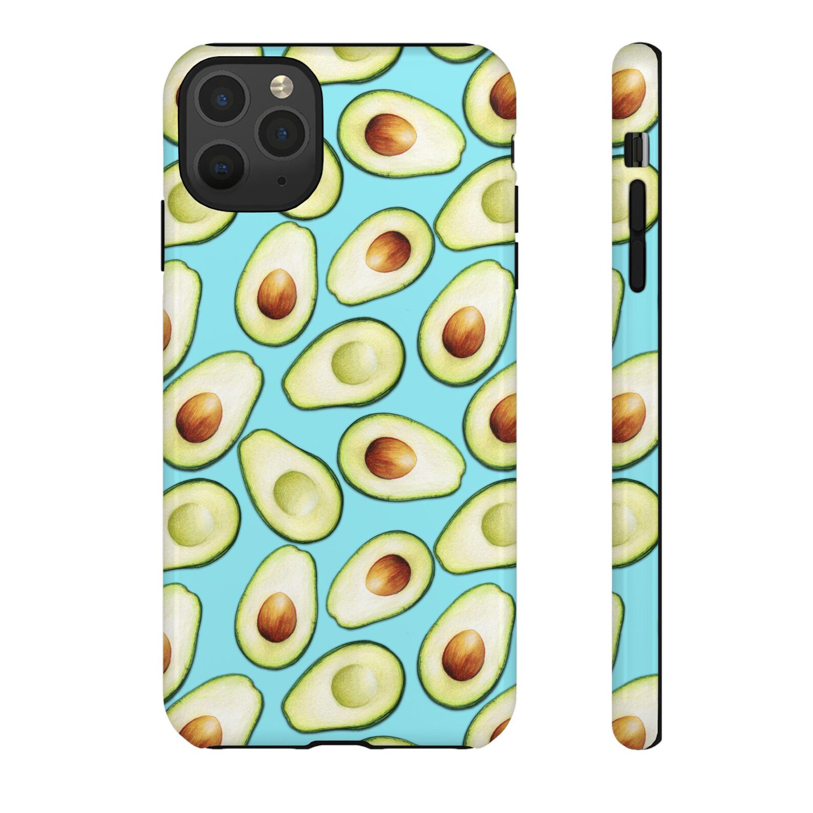 Avocado Pattern Phone Case | Teal, Durable Dual-layer - Etsy