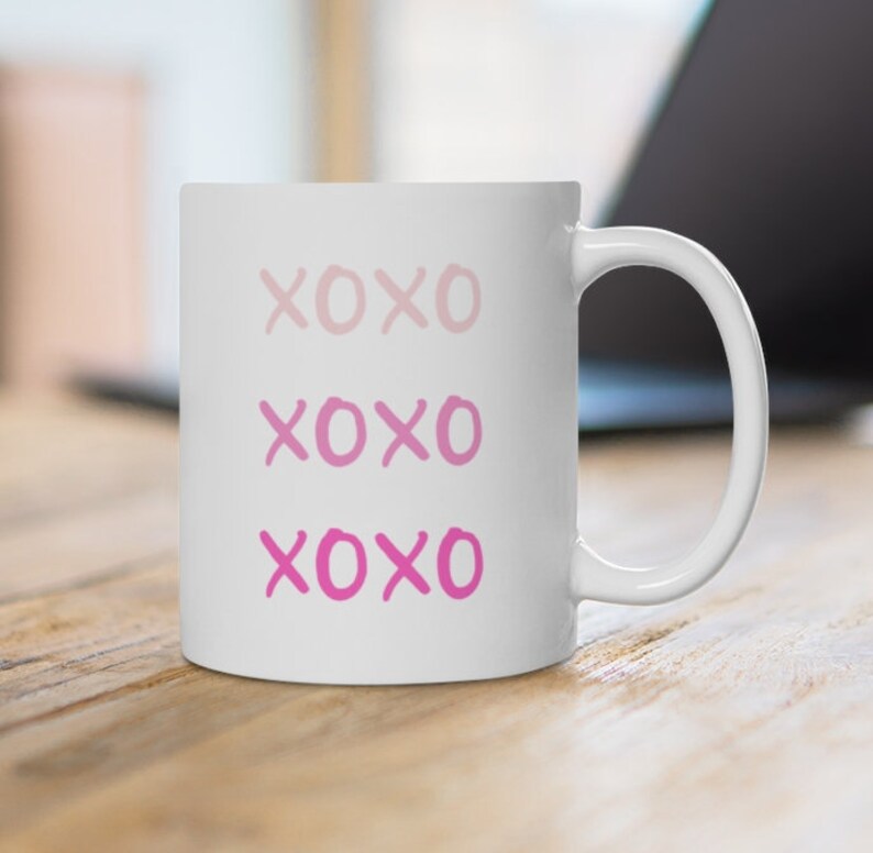 Pink XOXO Coffee Mug | Valentine's Day Gift - Etsy