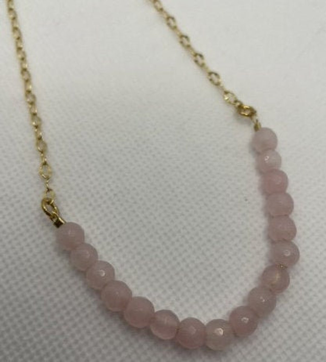 Pink Gemstone and Gold Tone Chain Necklace - Etsy