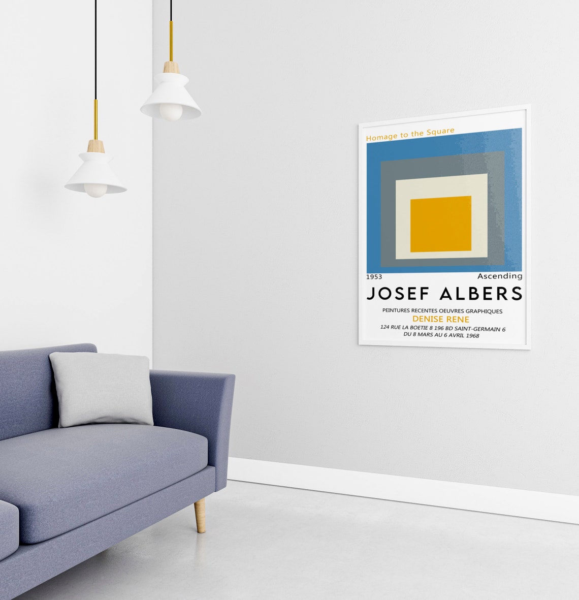 Josef Albers Vintage Exhibition Poster Ascending 1953 | Etsy