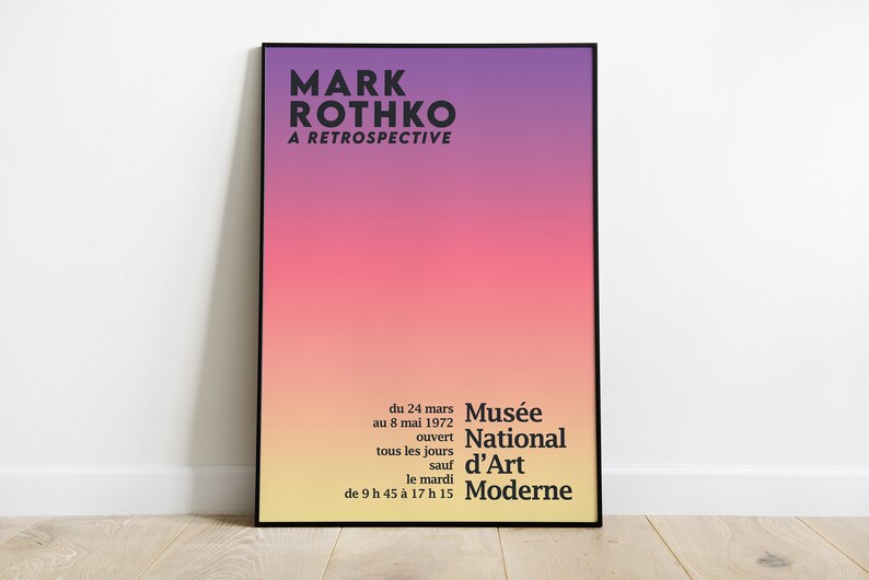 Mark Rothko Exhibition Poster: Vintage Modern Art Print (digital ...
