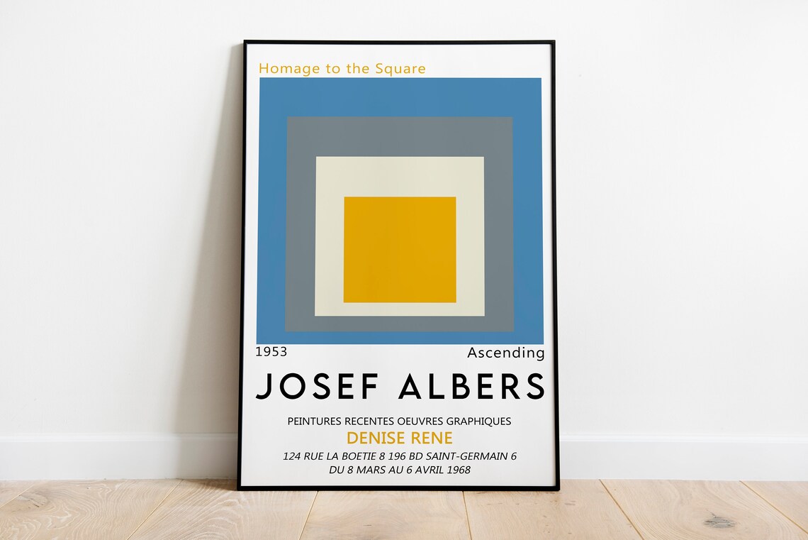 Josef Albers Vintage Exhibition Poster Ascending 1953 | Etsy