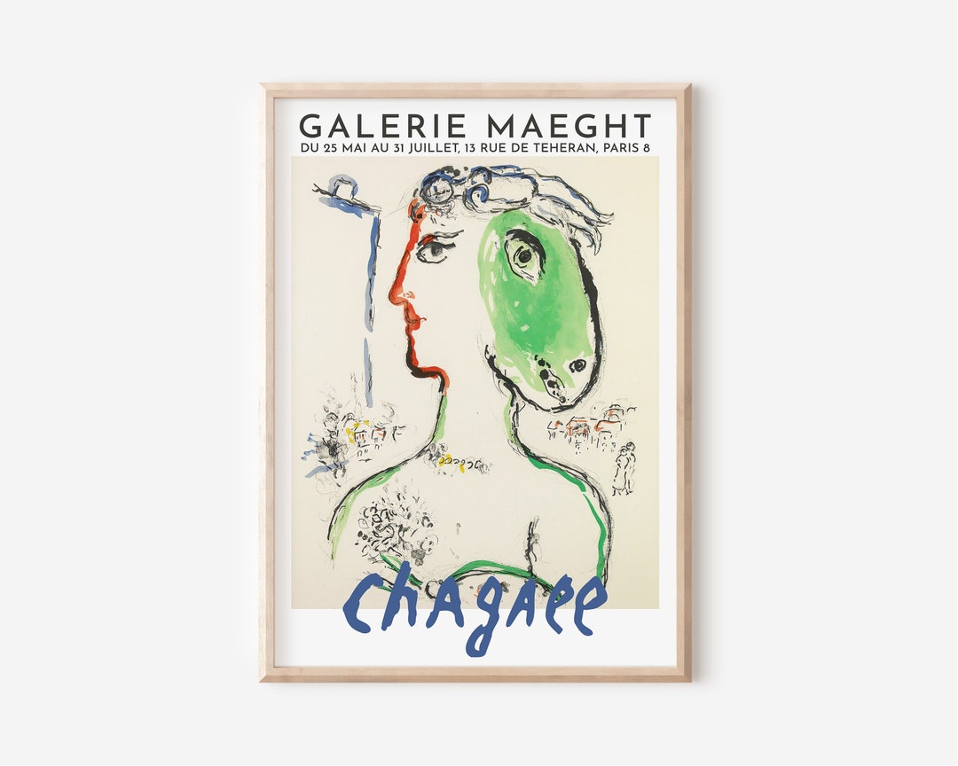Marc Chagall Exhibition Poster, Vintage Chagall Print, Marc Chagall ...