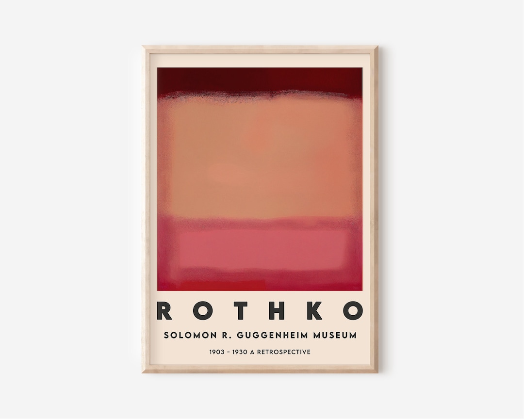 Mark Rothko Art Exhibition Poster, Blush Pink & Red Rothko Painting ...