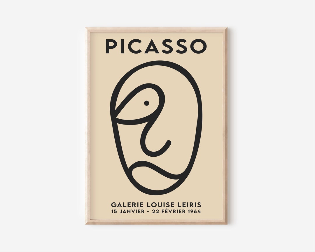 Pablo Picasso Vintage Art Exhibition Poster, Picasso Abstract Face ...