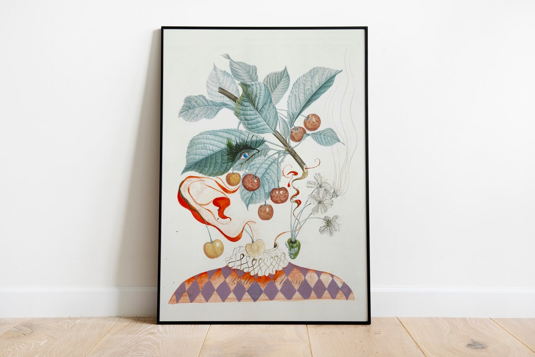 Salvador Dali Cherries Art Exhibition Digital Poster, Dali Fruit ...