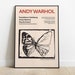 Andy Warhol Butterfly Andy Warhol Poster Andy Warhol Art - Etsy