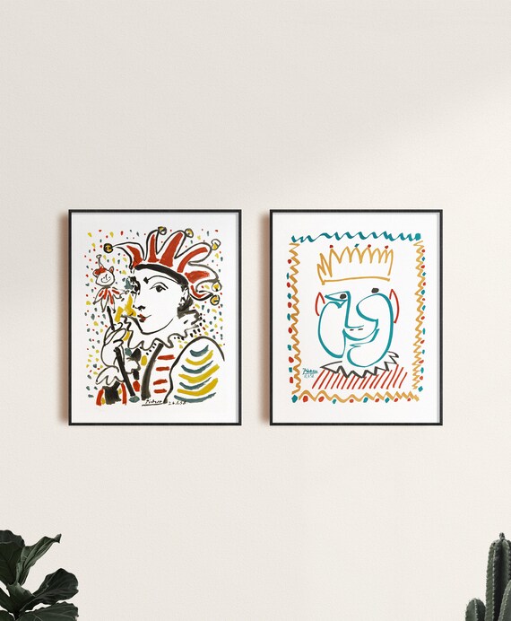 Picasso Set of 2 Vintage Poster the Fool and the King | Etsy