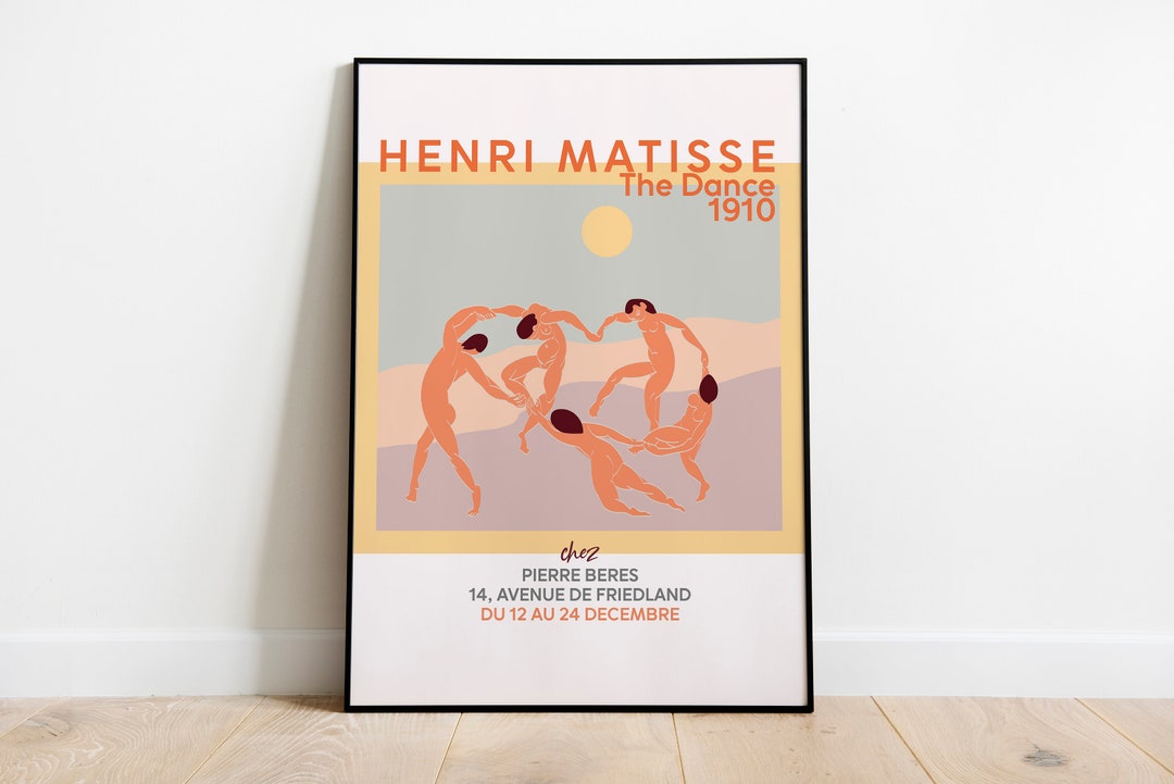 Henri Matisse Vintage Exhibition Poster the Dance 1910 Line Art ...