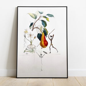 Vintage Salvador Dali Art Print, Dali Fruits, Dali Pear Poster, Mid ...