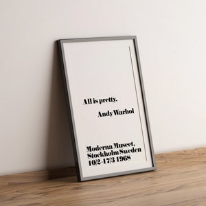 Andy Warhol Print, All is Pretty, Warhol Poster, Typography Print ...